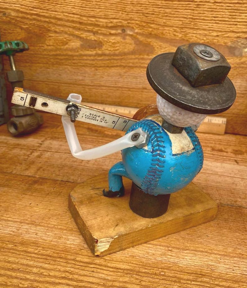 Upcycled Banjo Player Assemblage Sculpture | Repurposed Objects ...