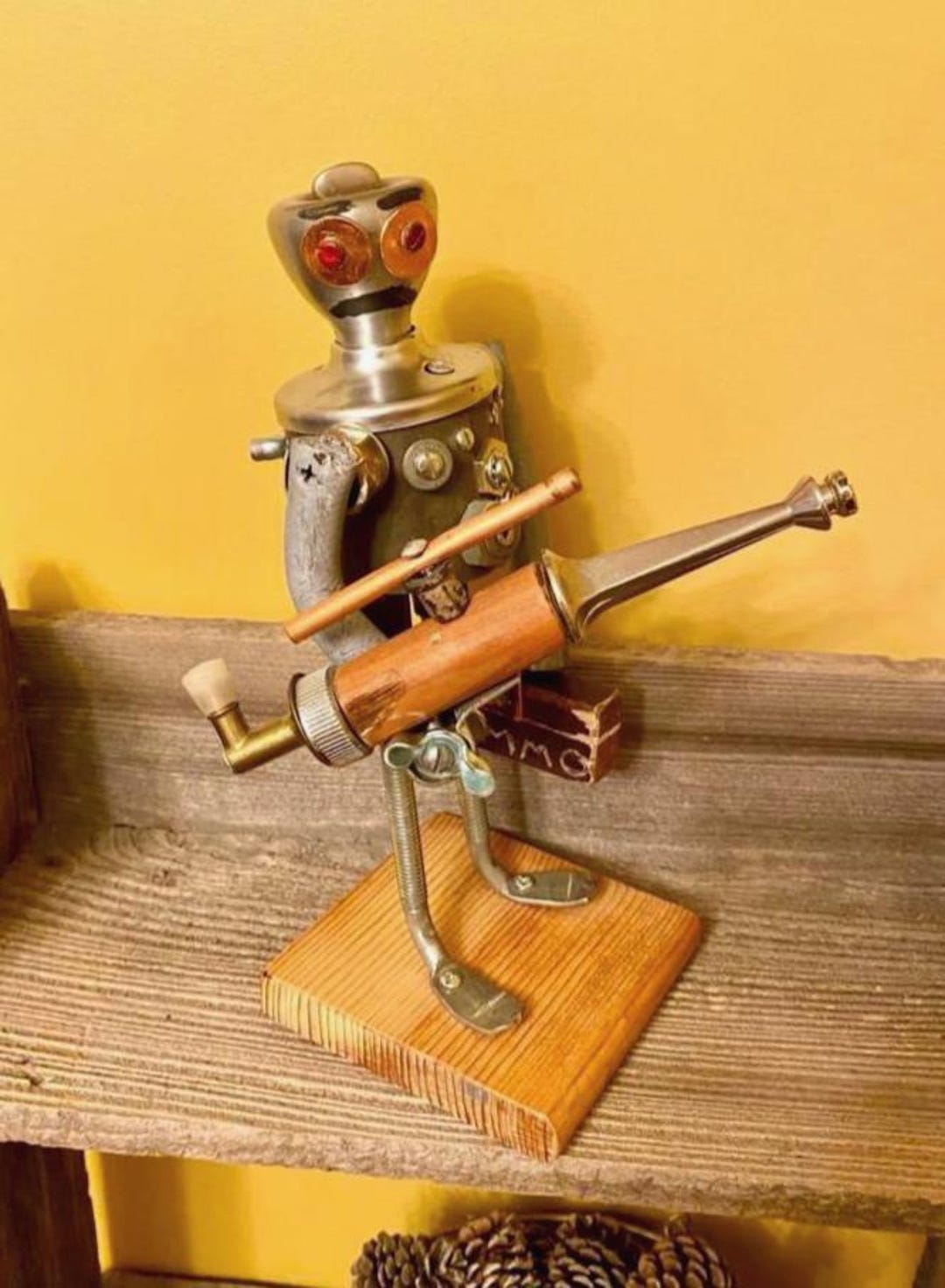 One of a Kind Upcycled Robot Sculpture | Sniper Bot Assemblage Art, Sci ...