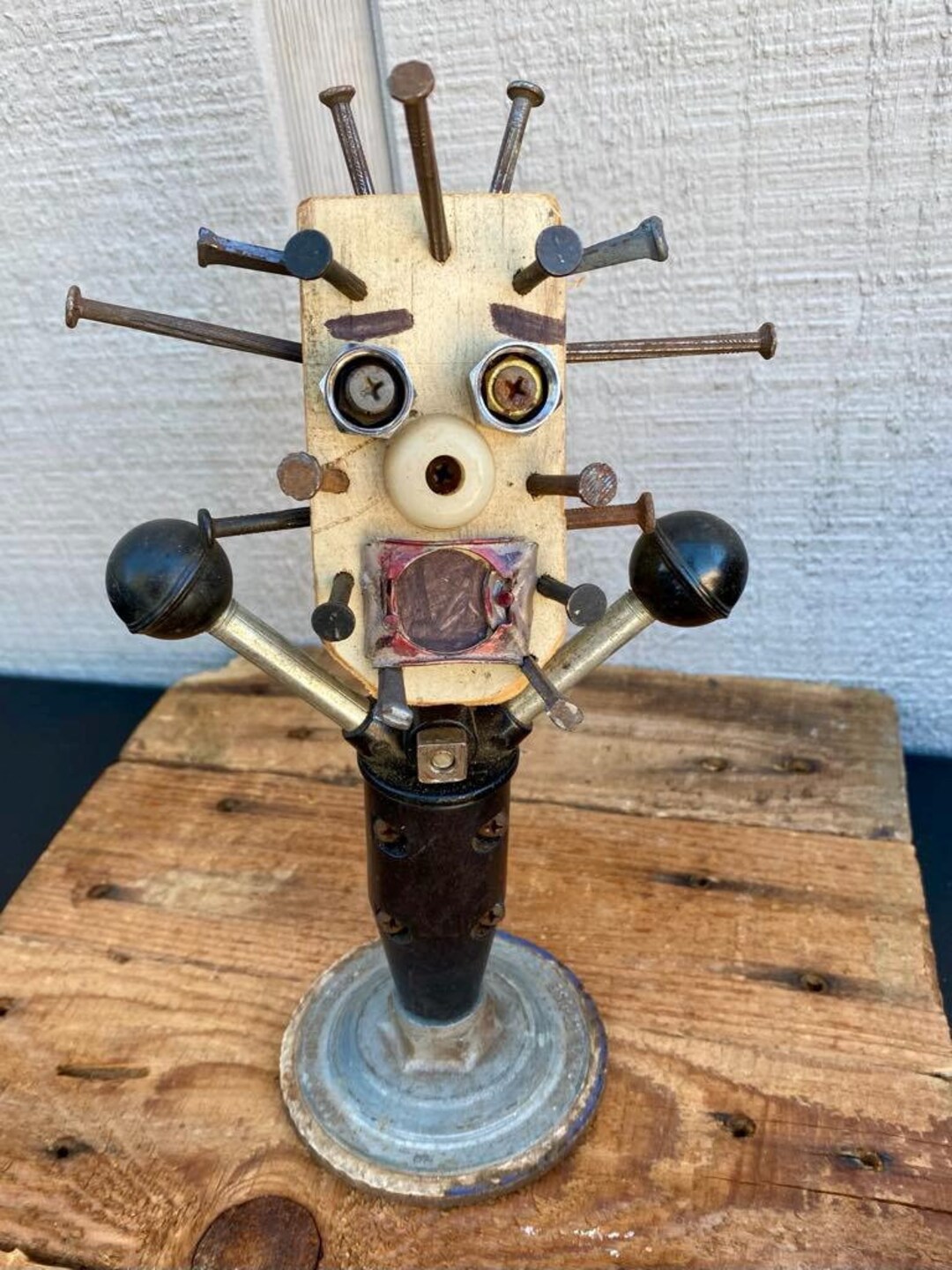 Accupuncture Gothic Dude Repurposed Art Figurine Sculpture | Punk ...