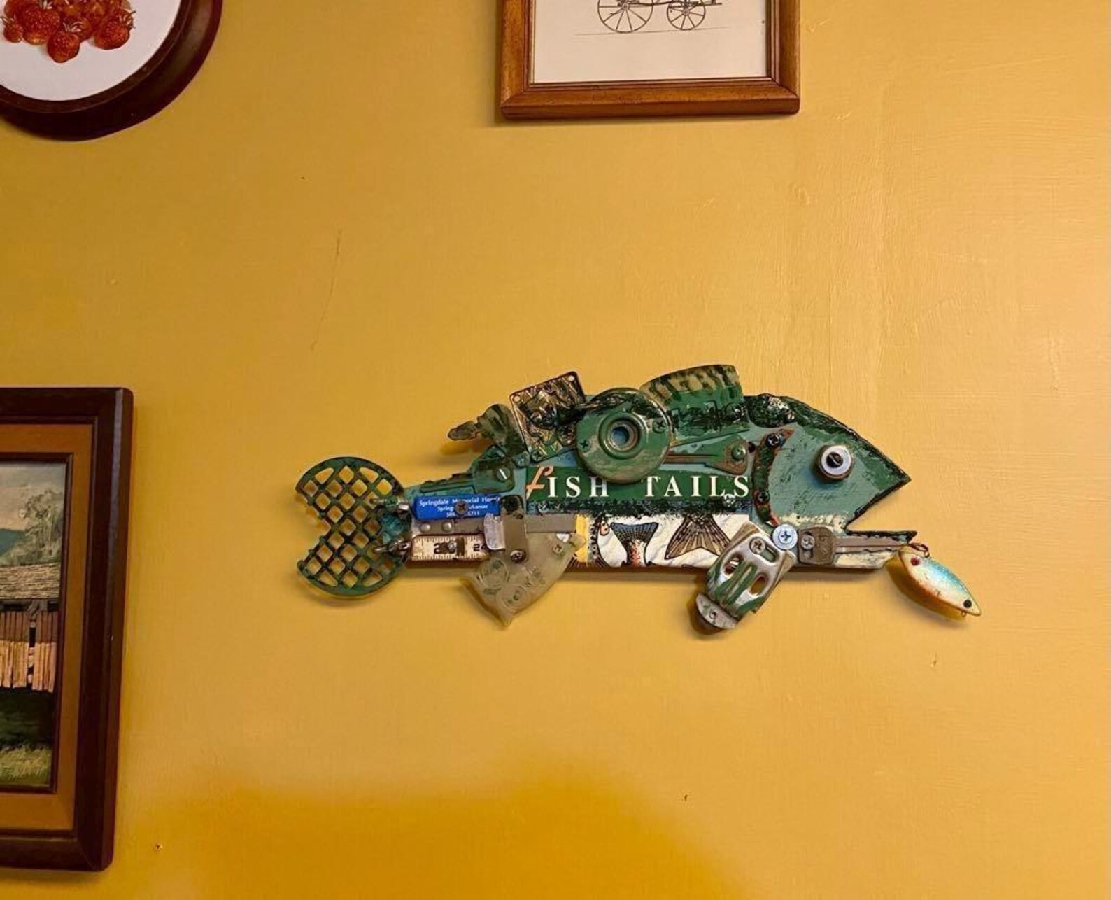 Repurposed Items Bass Fish Wall Hanging | Upcycled Bass Wall Art | Junk ...