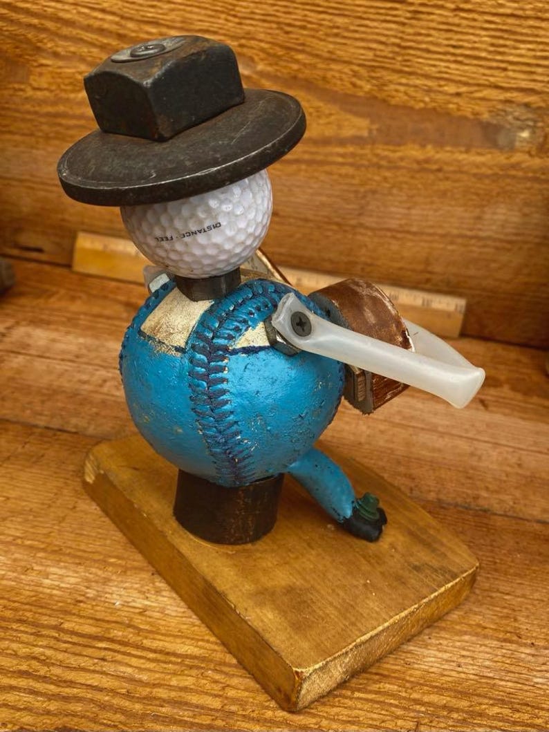 Baseball Banjo Picker the Upcycled Junk Art Sculpture | Banjo Player ...