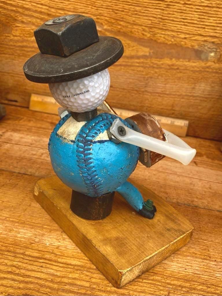 Upcycled Banjo Player Assemblage Sculpture | Repurposed Objects ...