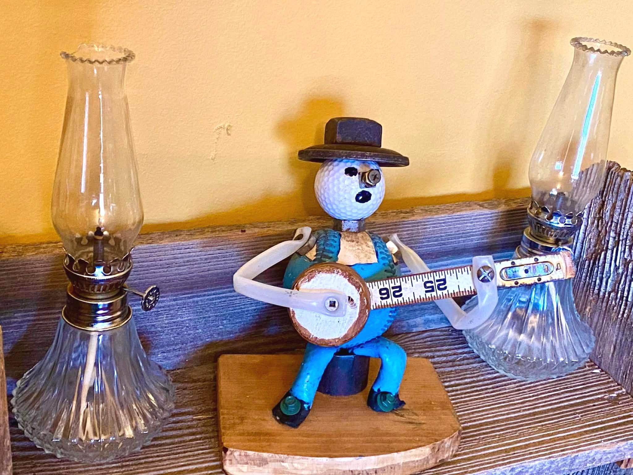Upcycled Banjo Player Assemblage Sculpture | Repurposed Objects ...