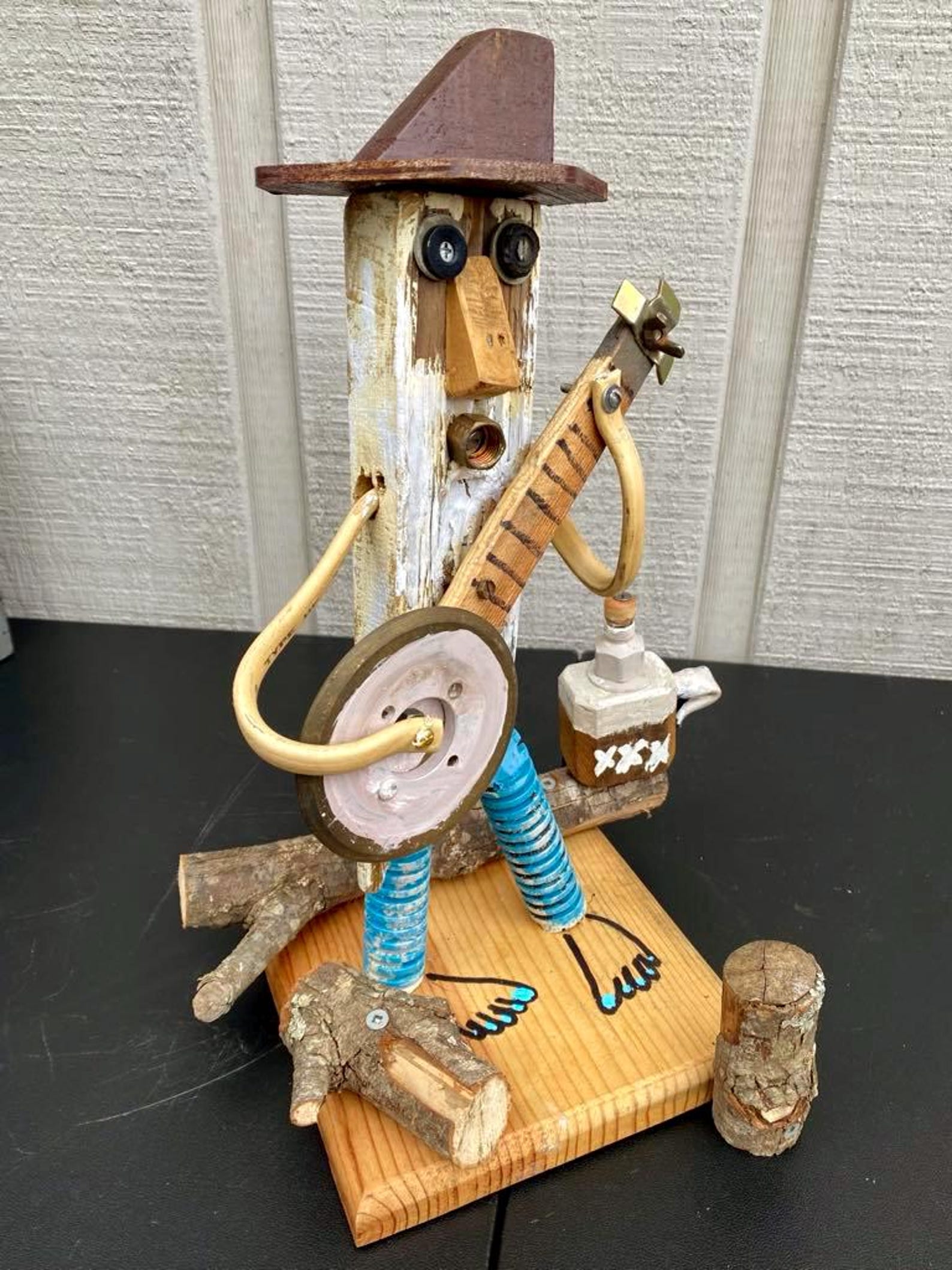 Hillbilly Jed the Banjo Picker Repurposed Art Sculpture | Banjo Player ...