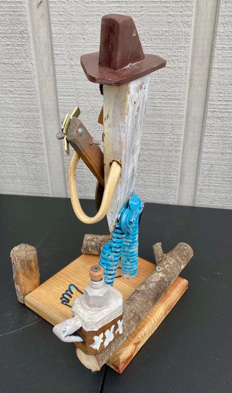 Repurposed Items Banjo Picker Art Sculpture | Hillbilly Jed Upcycled ...