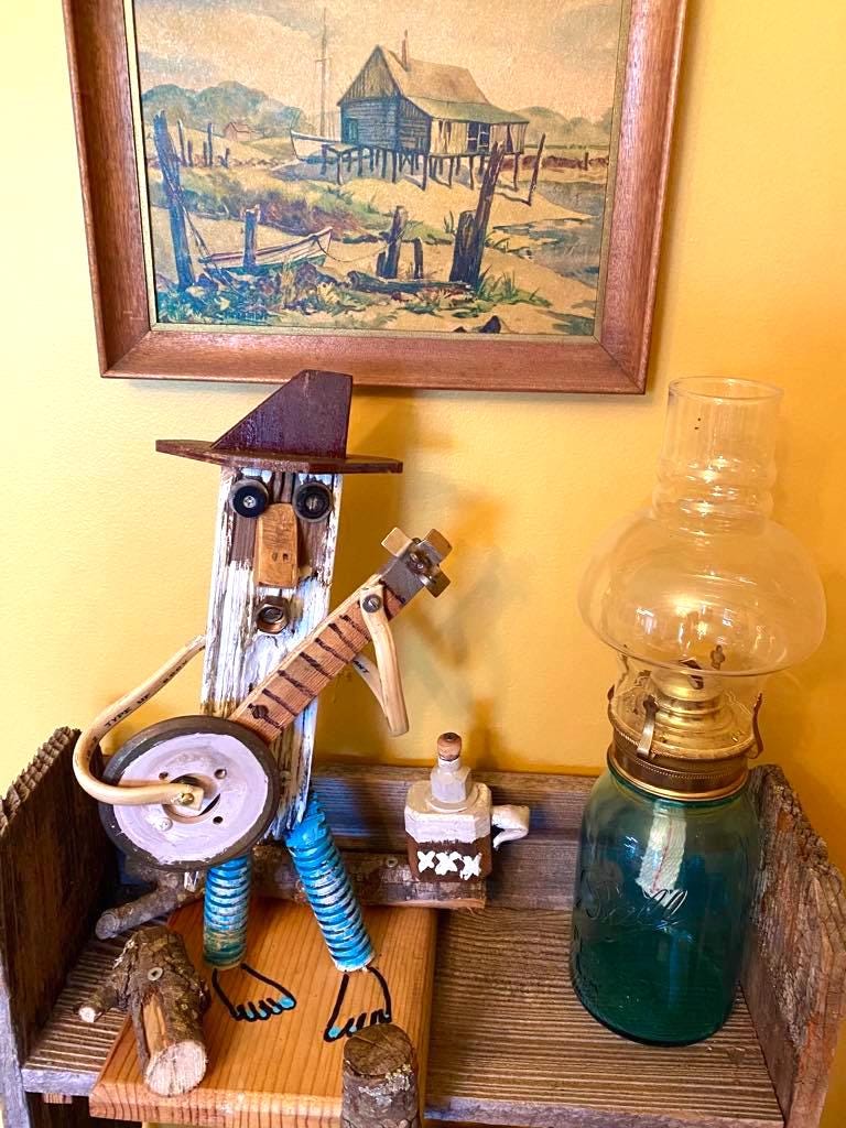 Repurposed Items Banjo Picker Art Sculpture | Hillbilly Jed Upcycled ...
