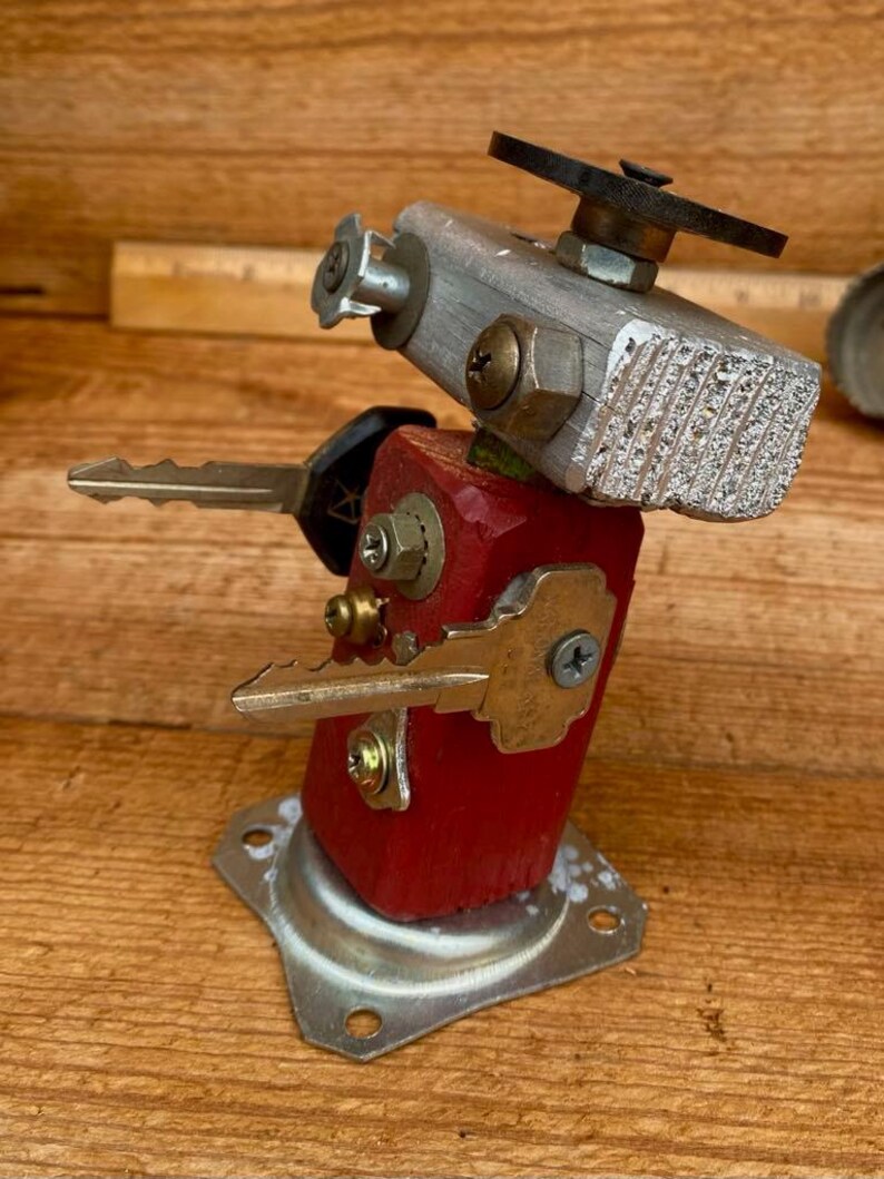 Little Red Robot the Upcycled Robot Junk Art Sculpture | Robot Lover ...