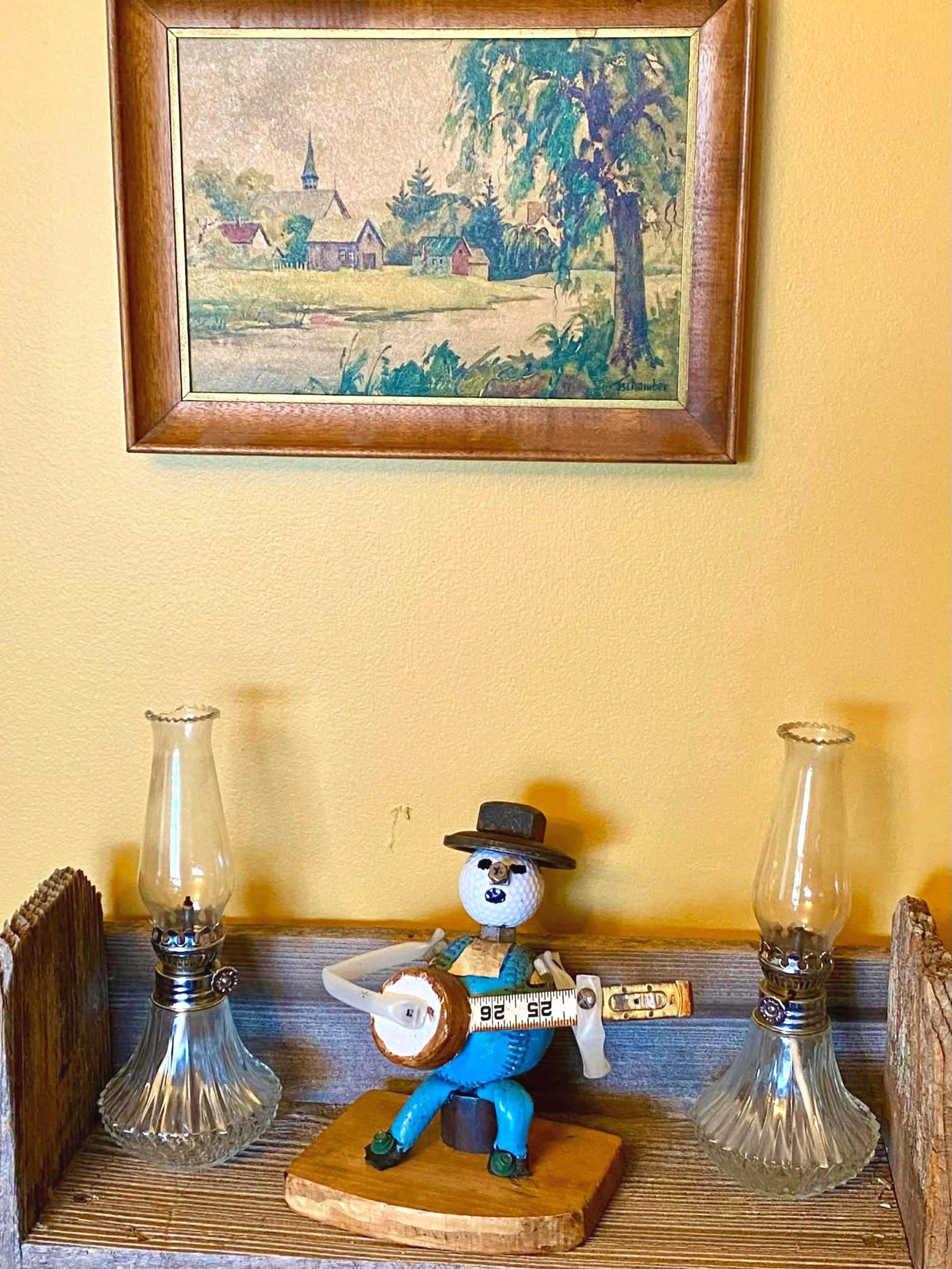 Upcycled Banjo Player Assemblage Sculpture | Repurposed Objects ...