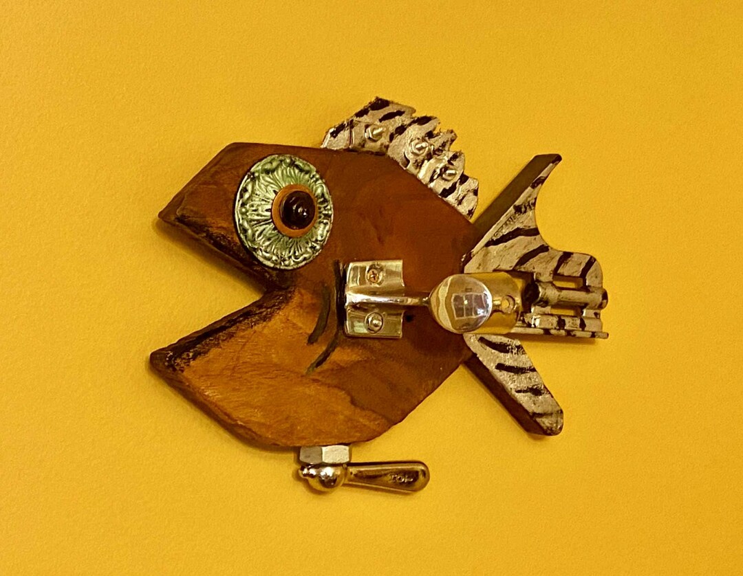 Upcycled Mixed Media Fish Wall Art: Eclectic Nautical Decor - Etsy