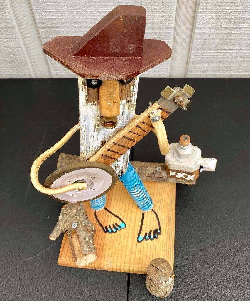 Hillbilly Jed the Banjo Picker Repurposed Art Sculpture | Banjo Player ...