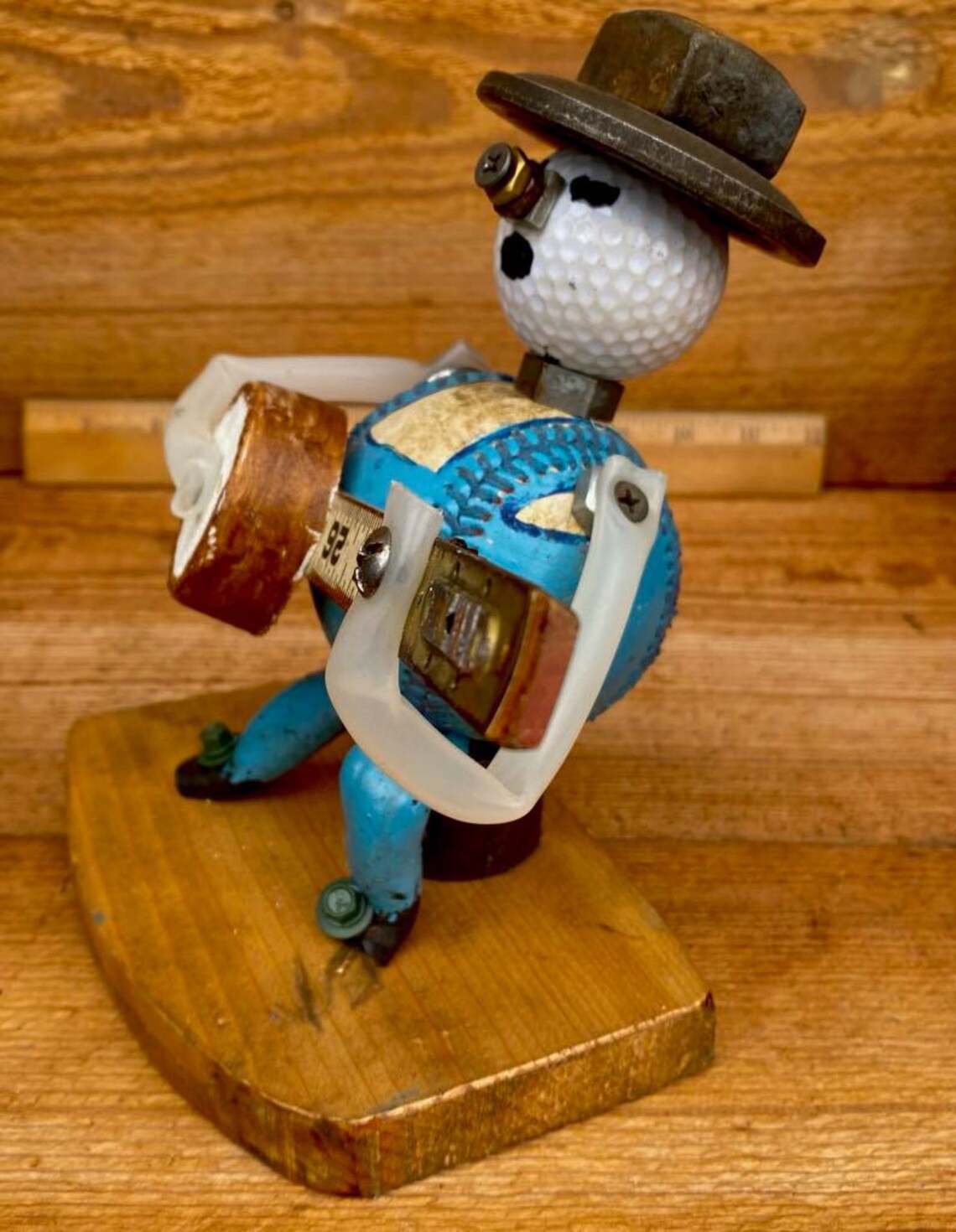 Baseball Banjo Picker the Upcycled Junk Art Sculpture | Banjo Player ...