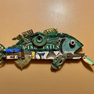 Repurposed Items Bass Fish Wall Hanging | Upcycled Bass Wall Art | Junk ...
