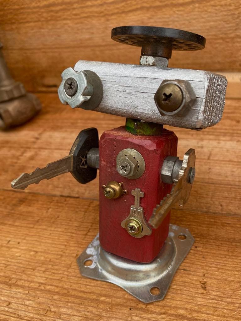 Little Red Robot the Upcycled Robot Junk Art Sculpture | Robot Lover ...