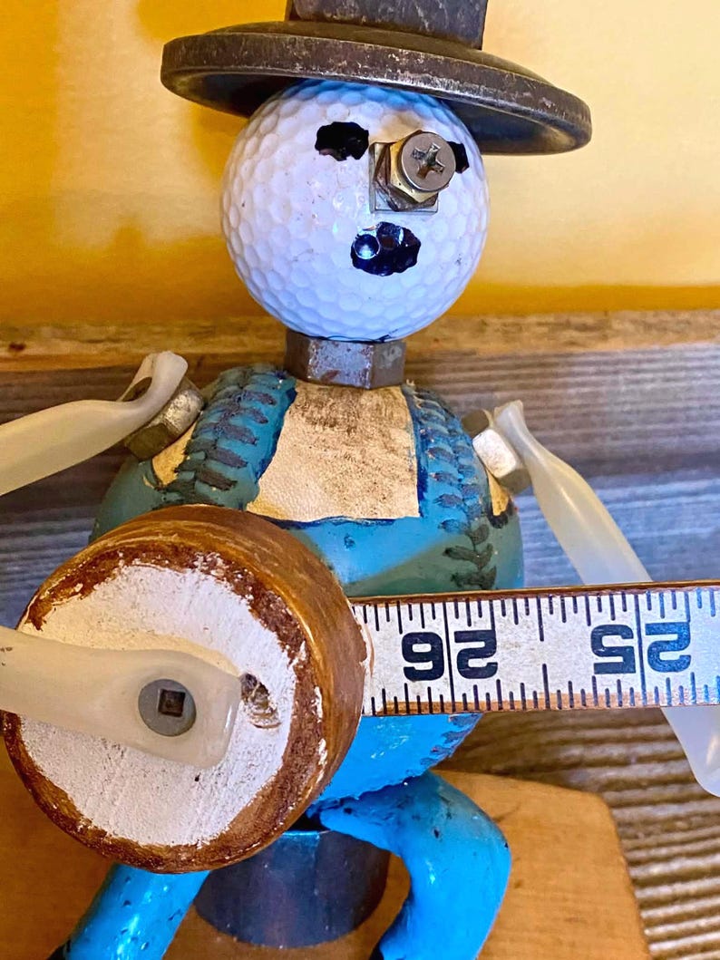 Upcycled Banjo Player Assemblage Sculpture | Repurposed Objects ...