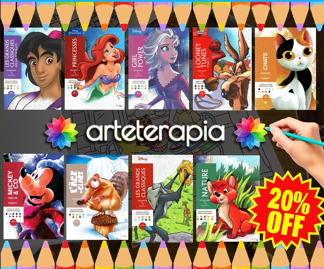 Disney Color by Numbers Mystery Coloring Book - 18 Books for the Price ...