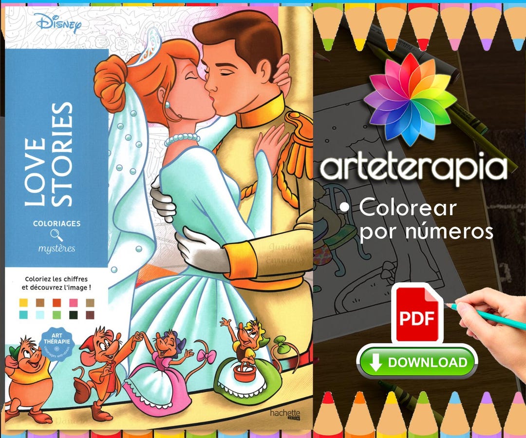 Cinderella Disney Coloring Book Color by Numbers Coloriage Mysteres PDF ...