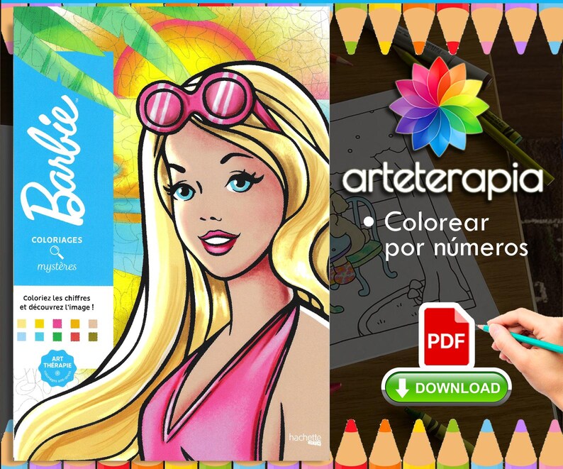 Barbie Coloring Book Disney Color by Numbers Coloriage Mysteres PDF ...