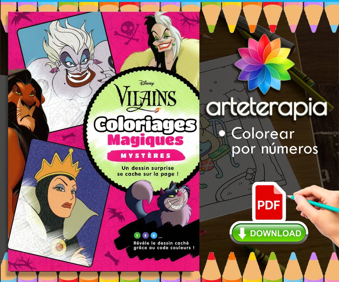 Villains Coloriage Magiques Coloring Book Color by Numbers - Etsy