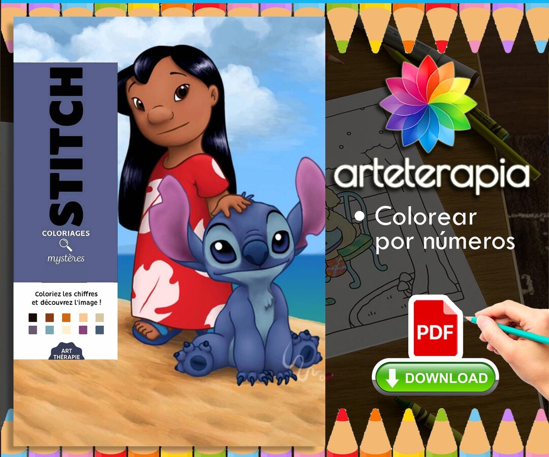 Stitch - Disney - Color by Numbers Coloring Book - PDF DIGITAL - Etsy ...