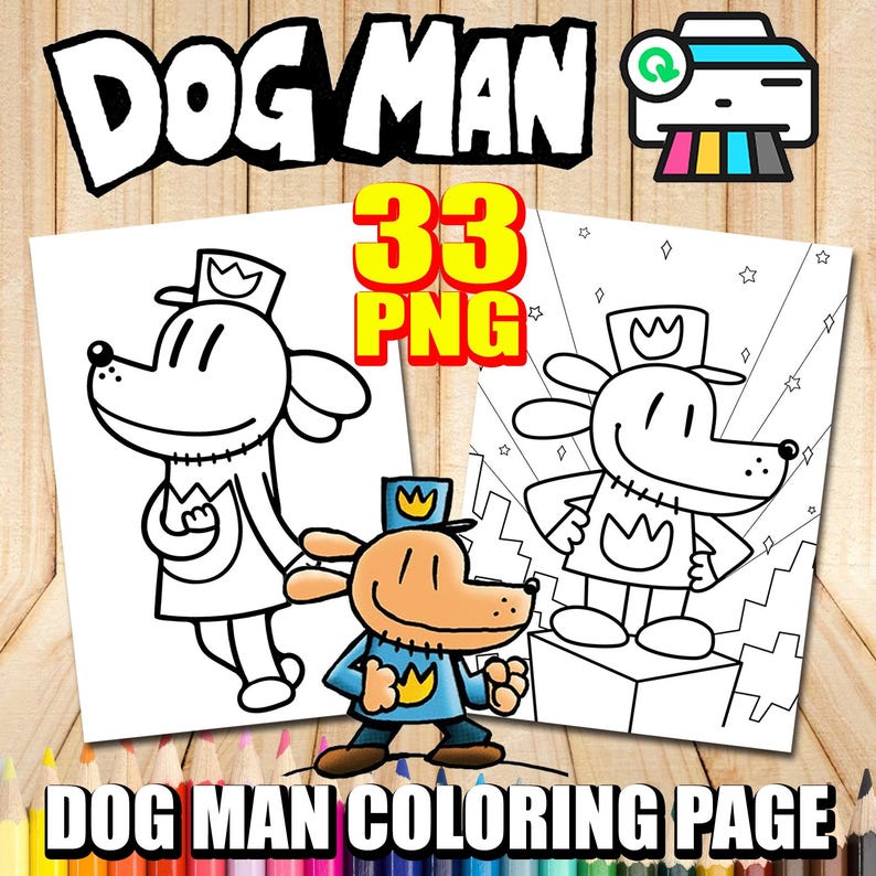 33 Dog Man Printable Coloring Pages, Dog Man Coloring Book, Fun at Home ...