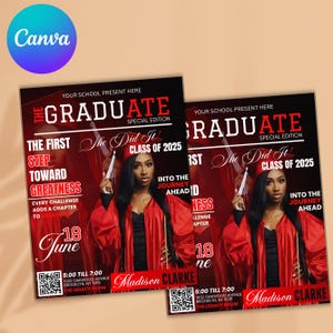 Magazine Cover Graduation Invite, Graduation Flyer, Graduation Event ...