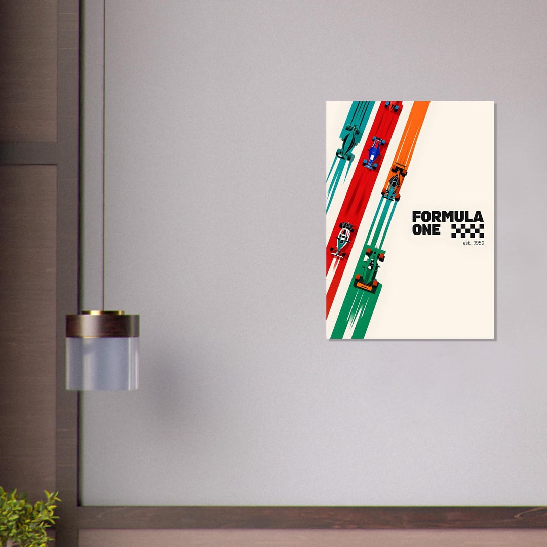 Retro Formula 1 Racing Poster – Vintage Matte Wall Art | Classic Car ...