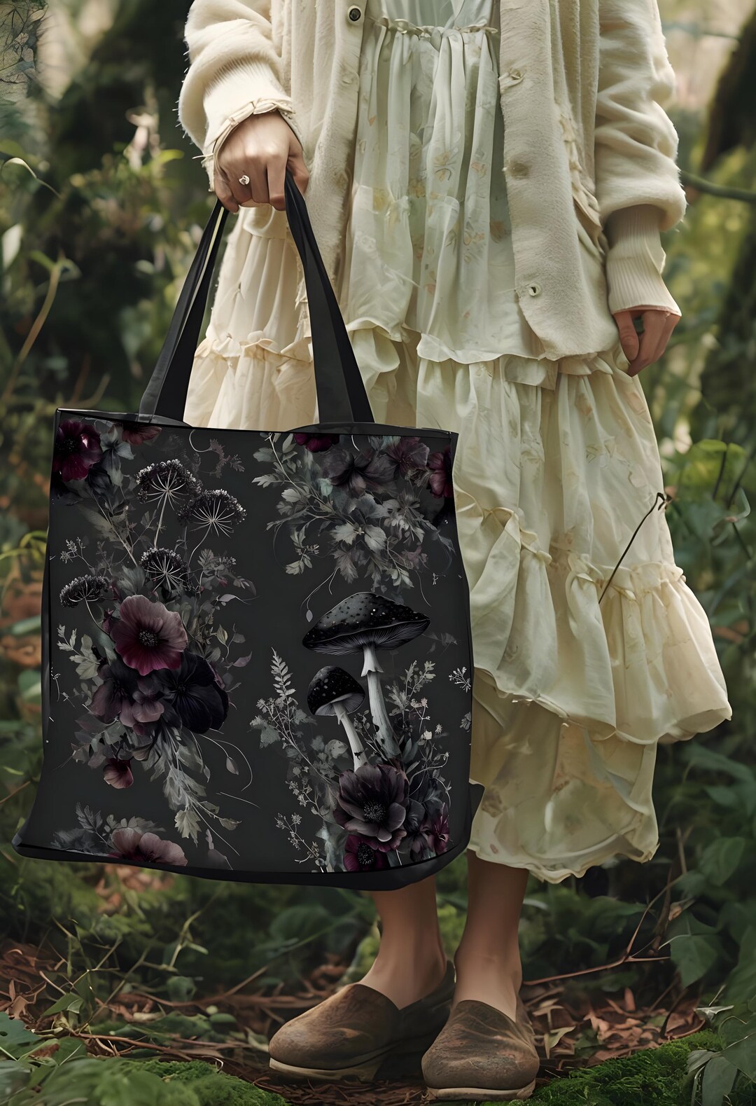 Dark Cottagecore Bag Gothic Floral Woodland Toadstool Whimsigoth ...