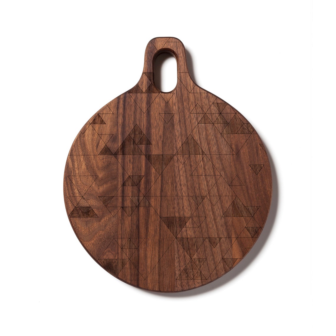 Round Maple Hardwood Board With Triangle Pattern | Etsy