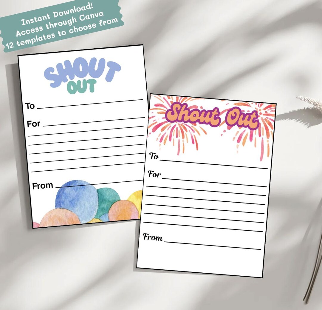 Teacher Notes Home, Shout Out Cards for Staff and Teams, Compliment ...