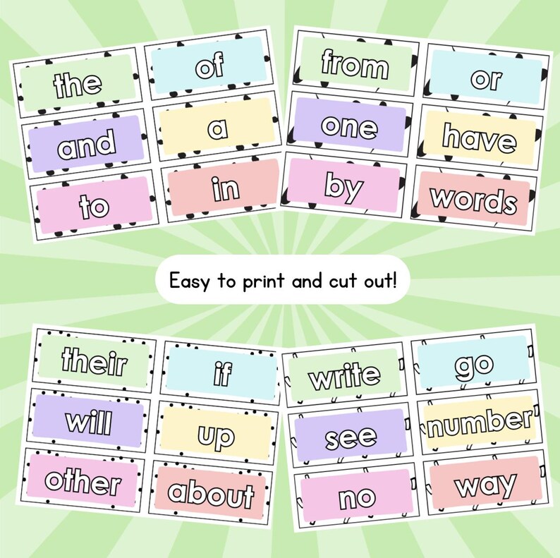 Sight Word Flashcards for First and Second Graders, Bonus Learning ...