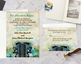 Classic Car Invitation - Etsy