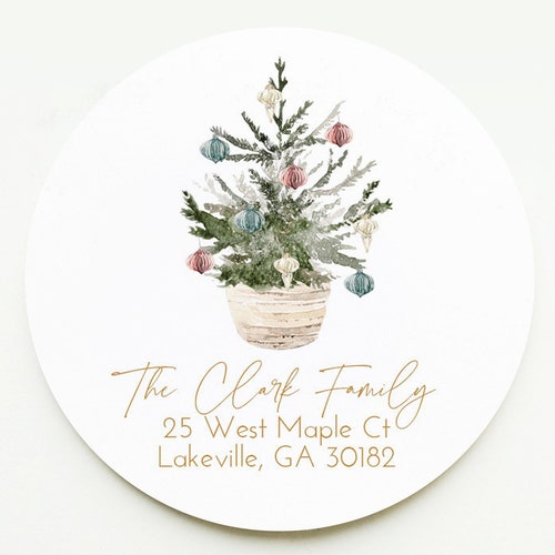 Winter Tree Personalized Christmas Return Address Label - Etsy
