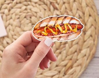 Hot Dog Food Sticker - Etsy