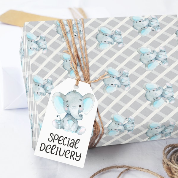 Baby Shower Elephant Wrapping Paper - Etsy