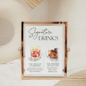 Signature Cocktail Bar Menu Sign, Signature Drink Sign, Bar Menu ...