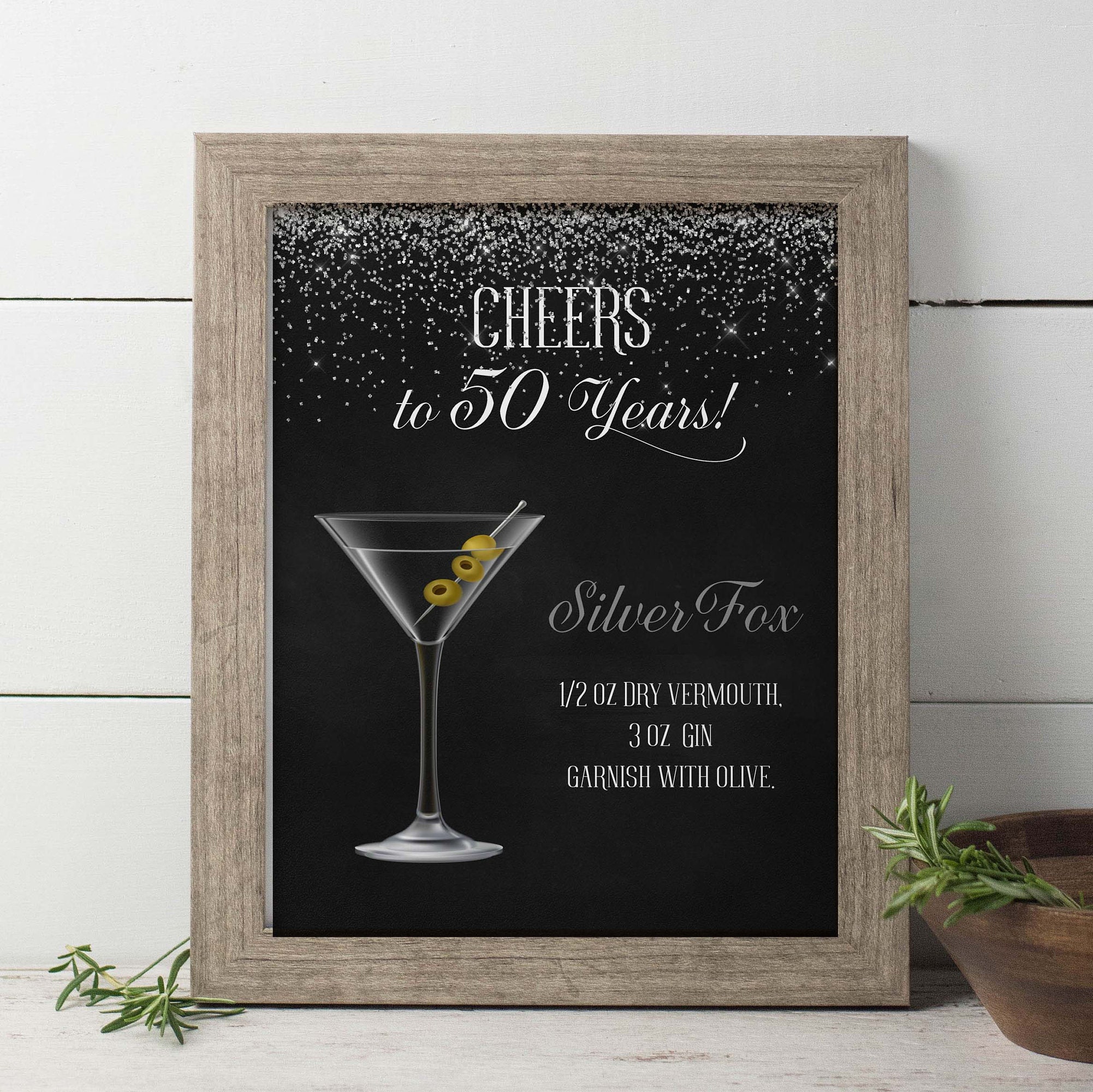 Birthday Signature Drinks Sign Fifty Years Sign 50th Etsy