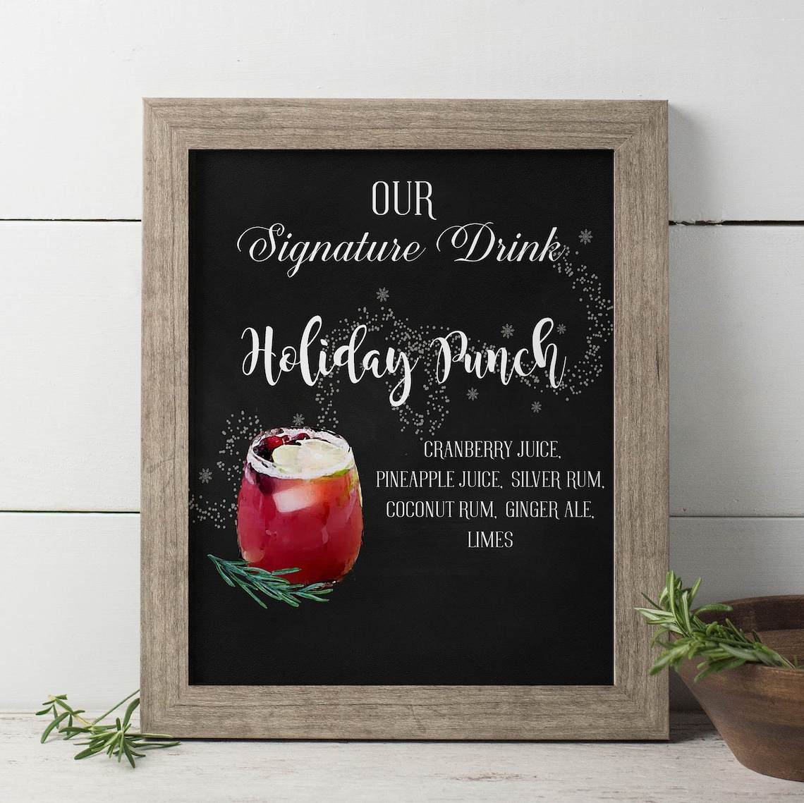 Holiday Punch Signature Drinks Sign Wedding Signature Drink | Etsy