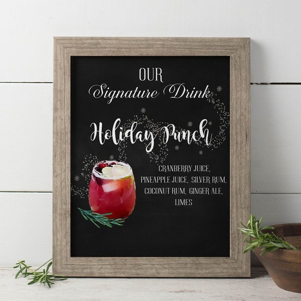 Holiday Drink Signs - Etsy