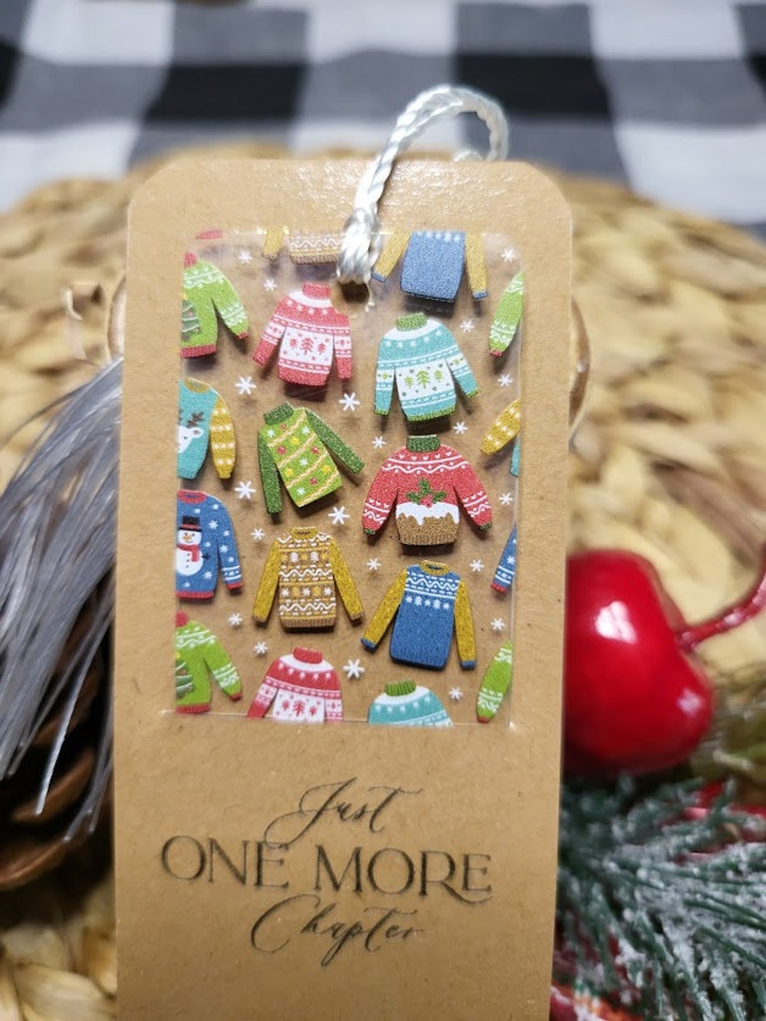 Ugly Sweater Christmas Bookmark With Tassel, Holiday Bookmarks, Book ...