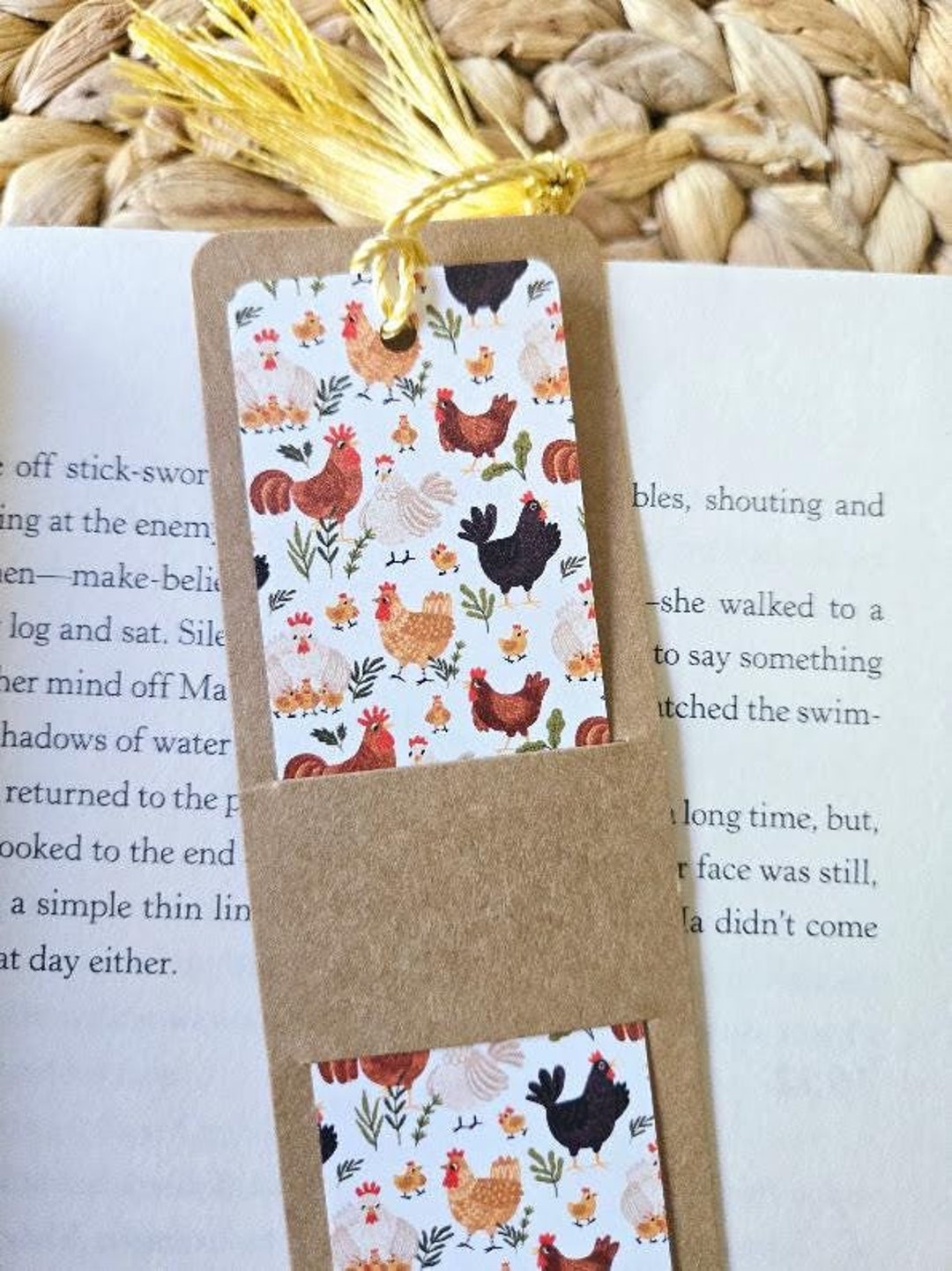 Chicken Bookmark With Tassel, Farm Bookmark, Book Lovers Gifts, Avid ...