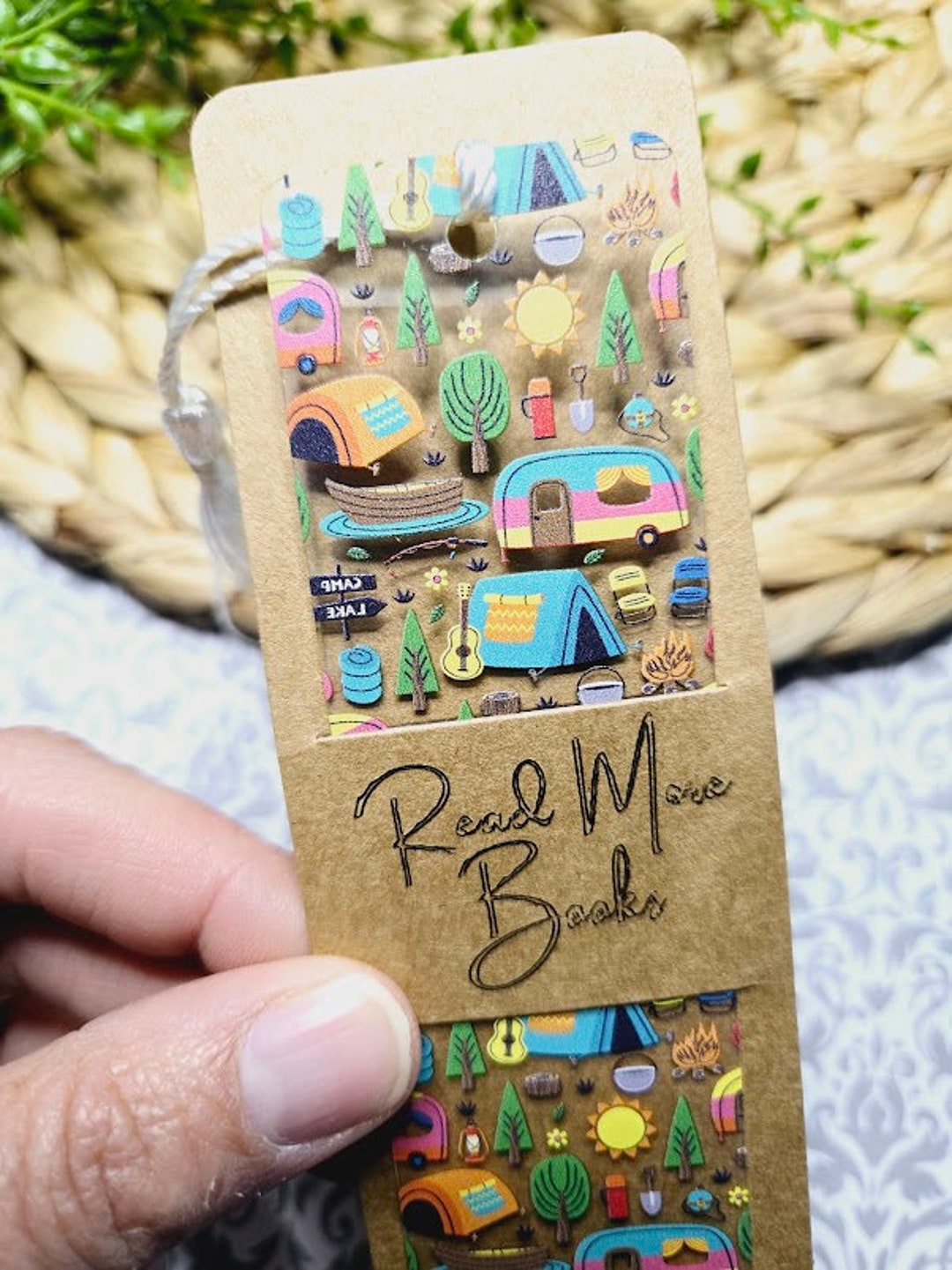 Camping Outdoor Bookmark With Tassel, Vacation Travel Gift, Bookmarks ...