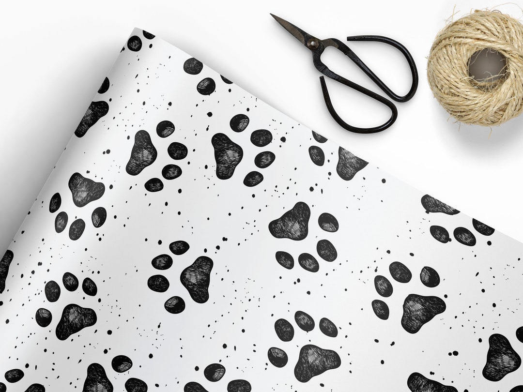 Dog Paws Birthday Wrapping Paper Sheets, Wrapping Paper Roll, Pet Gift ...