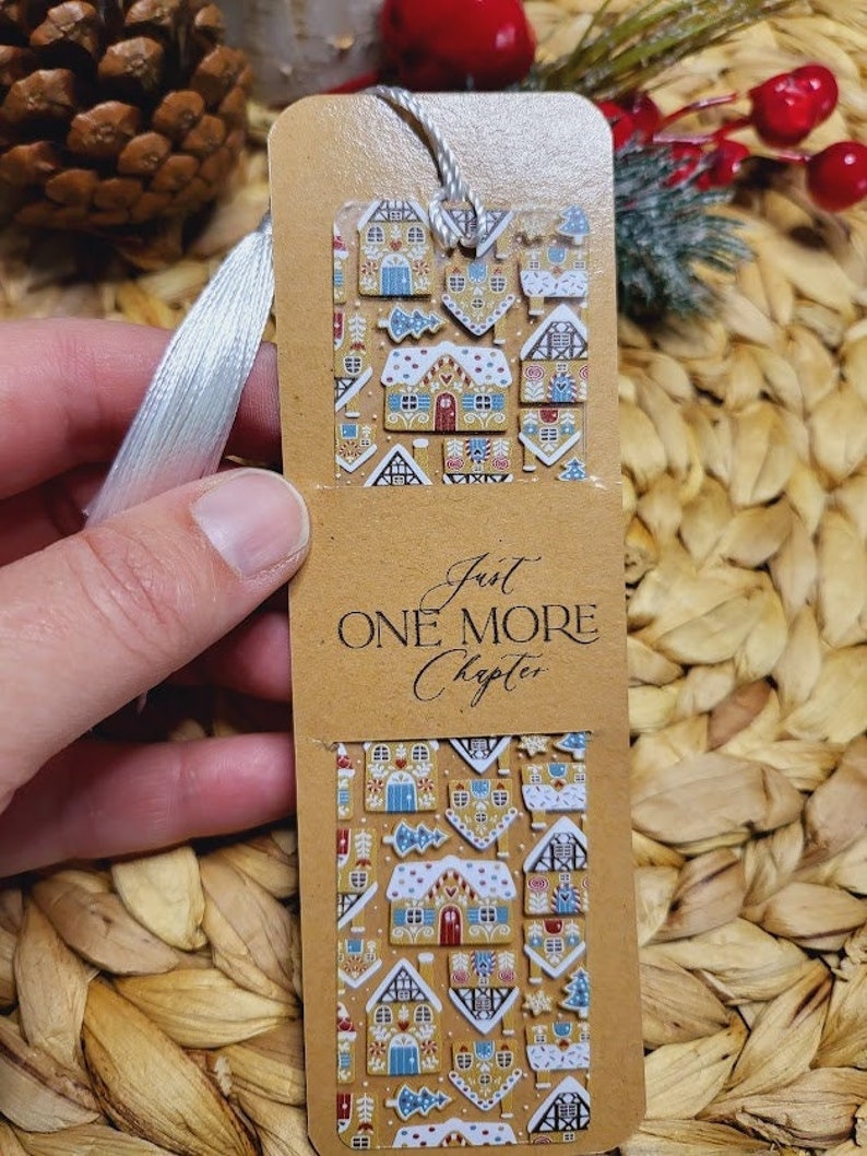 Christmas Gingerbread House Bookmark With Tassel, Holiday Bookmarks ...