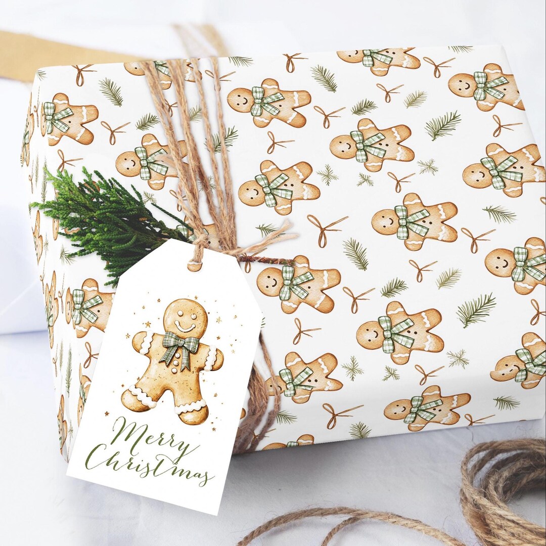 Christmas Gift Tag PRINTED, Gingerbread Man Gift Tag, Gift Tags With ...