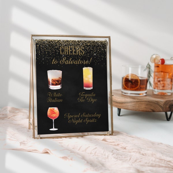 Drink Menu 50th Birthday - Etsy
