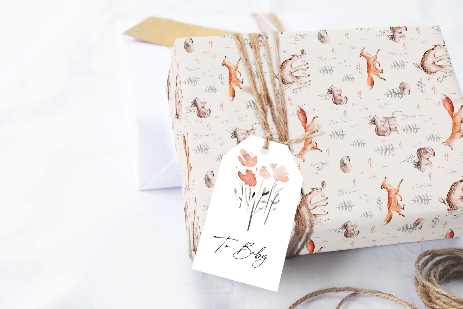 Fox Baby Shower Wrapping Paper, Birthday Girl Gift Wrap, Luxury Gift ...
