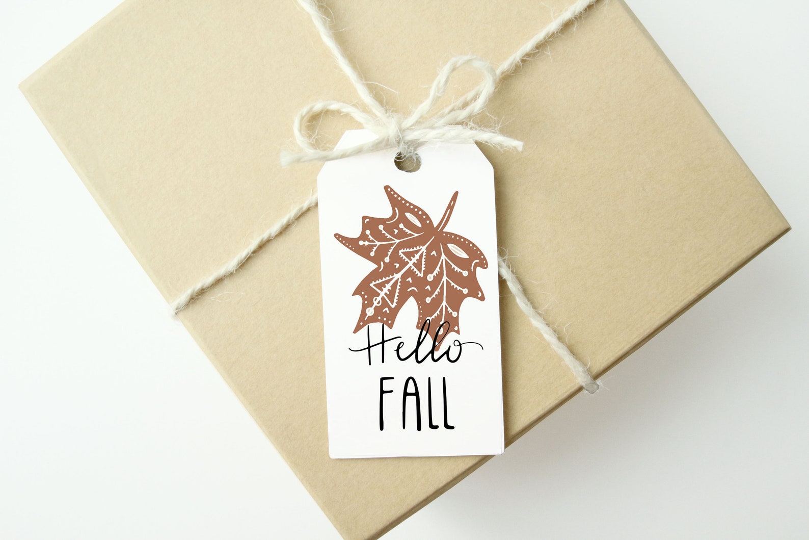 Hello Fall Gift Tags, PRINTED Gift Tags With String, Maple Leaf Favor ...