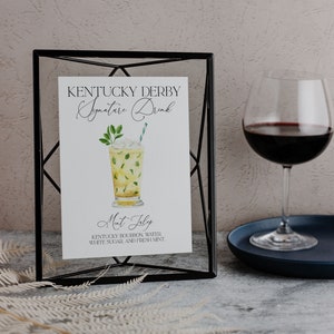 Kentucky Derby Signature Drink Sign, Editable Template, Cocktail Sign ...
