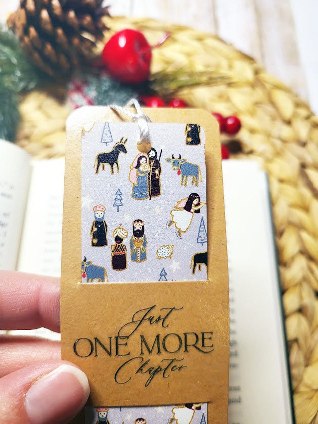 Christmas Bookmark With Tassel, Holiday Bookmark, Bible Bookmark ...