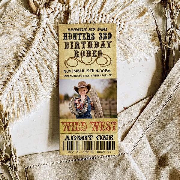 Rodeo Ticket Invitation - Etsy